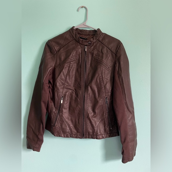 Express | Jackets & Coats | Express Faux Leather Jacket Chocolate Brown ...